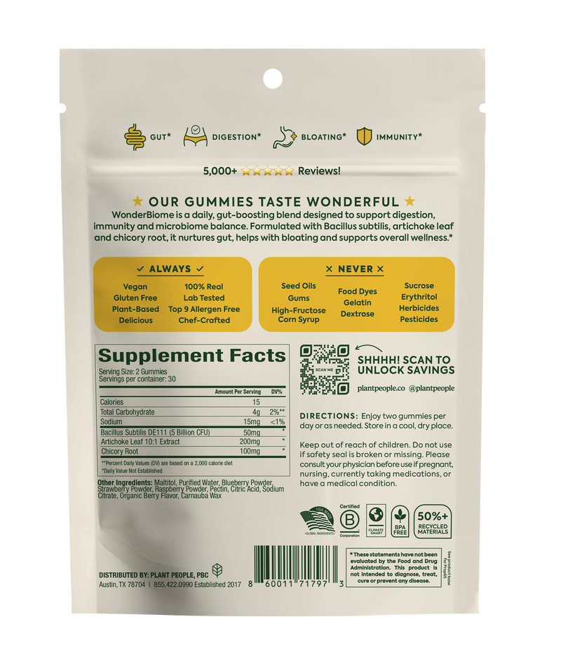 WonderBiome 2-1 Pre and Probiotic Gummies – Mantra Wellness